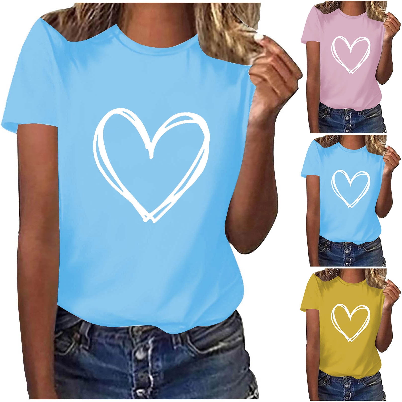 Click here for Qipopiq Womens Valentines Day Graphic Tees Short S... prices