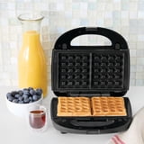Mainstays 2 Slice Removable Plates Waffle and Sandwich Maker, Ceramic ...