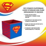 DC Comics Superman Logo Storage Bin Cube Organizer | 11 Inches ...