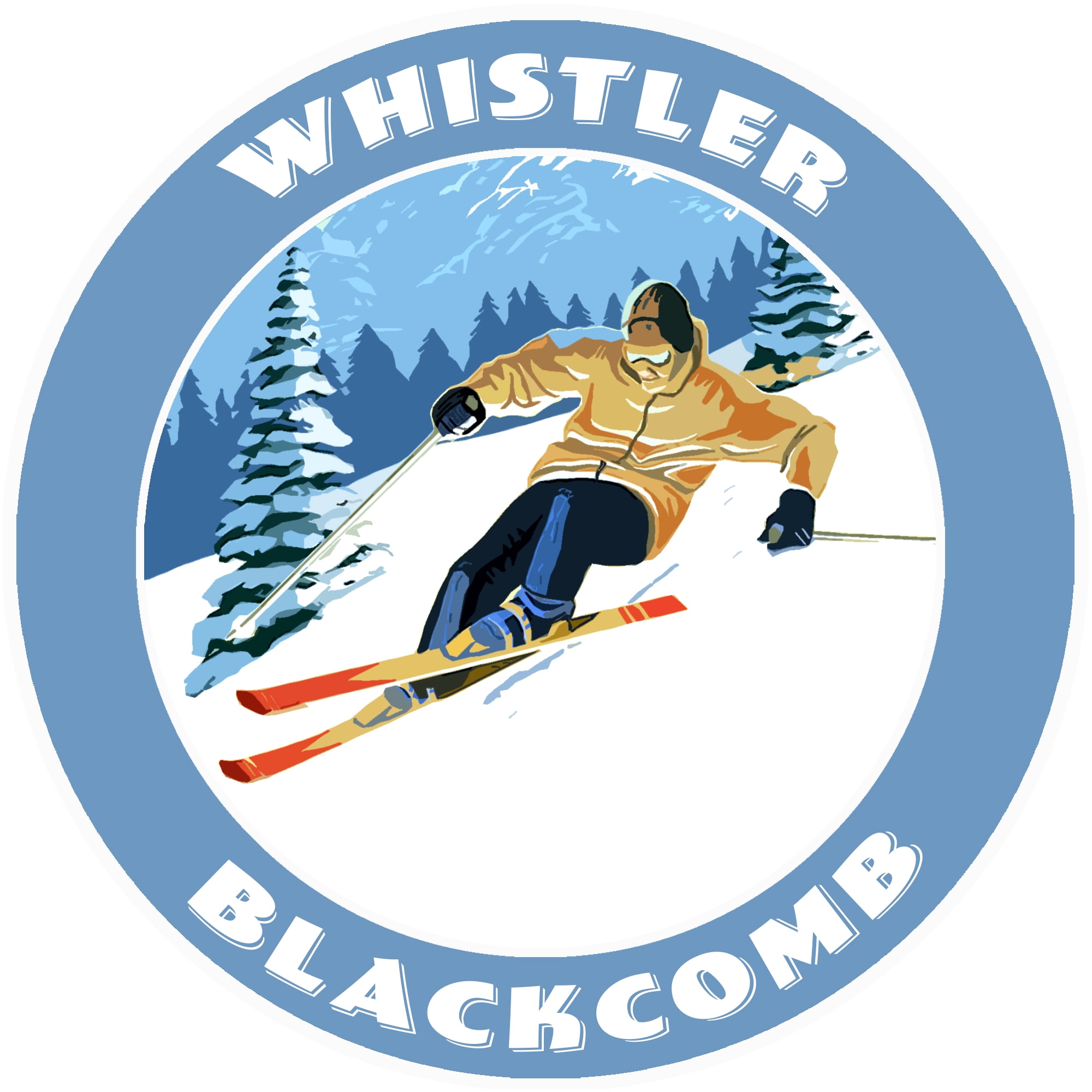 Whistler Blackcomb, British Columbia Skier Decorative Car Truck Decal ...