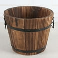 Wooden Flower Bucket Decorative Rustic Flower Pot Succulents Planter ...