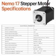 3Pack Nema 17 Stepper Motor 1.8‌°‌ 2 Phase High Torque 0.84Nm(118.95oz ...