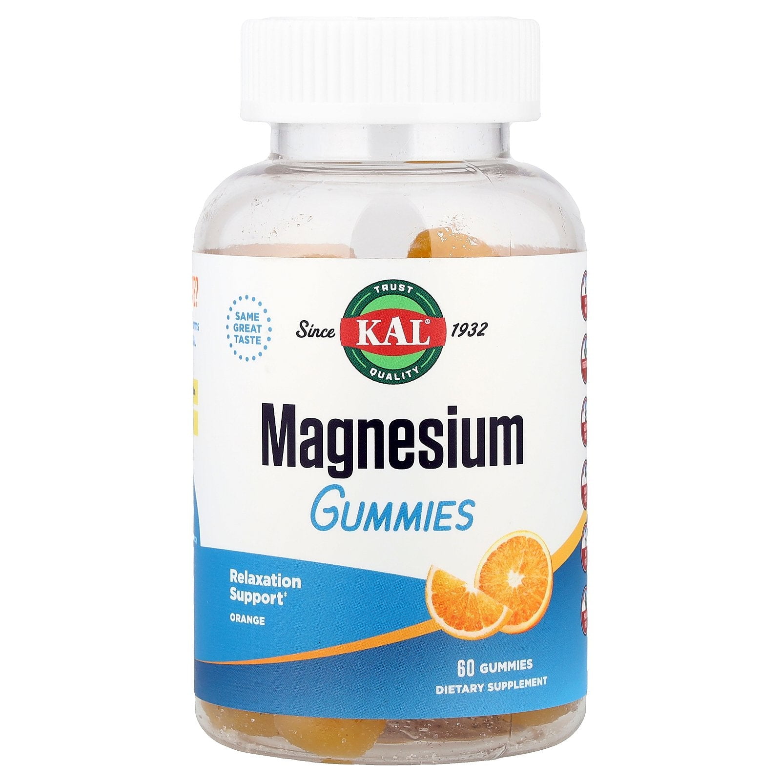 Suplemento KAL Magnesium Gummies sabor naranja 60 gomitas | Walmart en ...