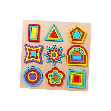 Wood Color Shape Matching Board Birthday Gift Educational Activity ...