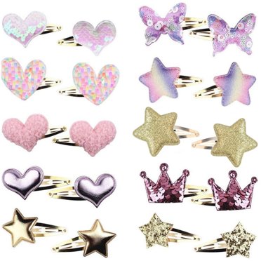 4Pcs Pink Star Hair Clips Y2K Stars Butterfly Hair Clips for Women Girl ...