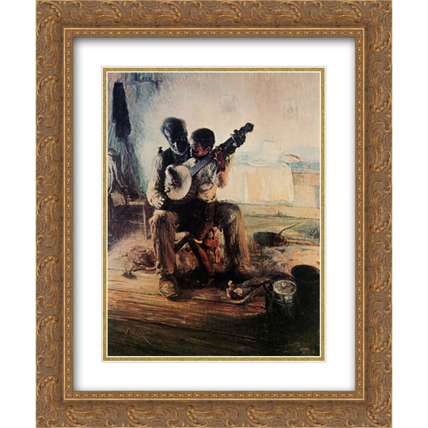 The Banjo Lesson 2x Matted 15x18 Gold Ornate Framed Art Print by Henry ...