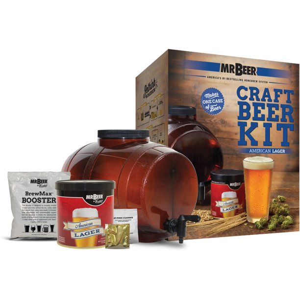 Mr. Beer American Lager Craft Beer Making Kit with 2 Gallon Fermenter ...
