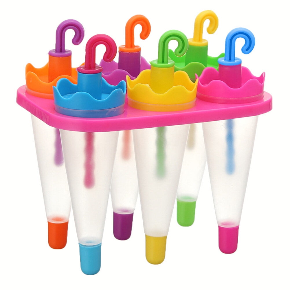 6 Ice Tray Mold Umbrella Popsicle Lolly Mould Ice Cube Tools for DIY ...