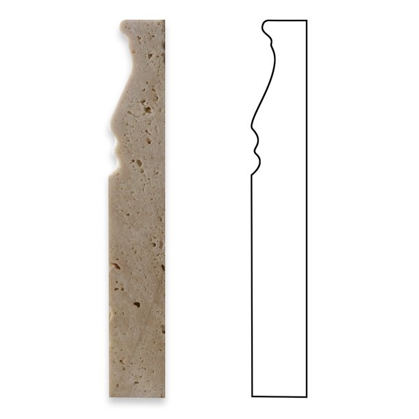 Walnut Travertine Honed 5 X 12 Baseboard Trim Molding - Walmart.com