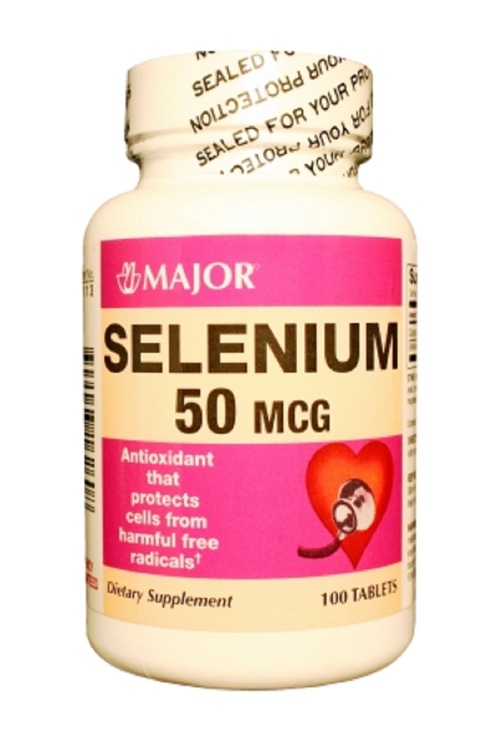 MAJOR SELENIUM 50MCG TABS SELENIUM-50 MCG Lt Brown 100 TABLETS UPC ...