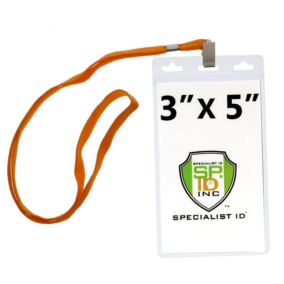 10 Pack - Large 3x5 Inch Large Clear Vertical Badge and Credential ...