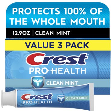 Crest Pro Health Smooth Formula Toothpaste, Clean Mint, 4.6 oz, 3 Pk ...