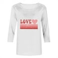 Levmjia Womens Tops Long Sleeve Round Neck Valentine Printed Casual ...