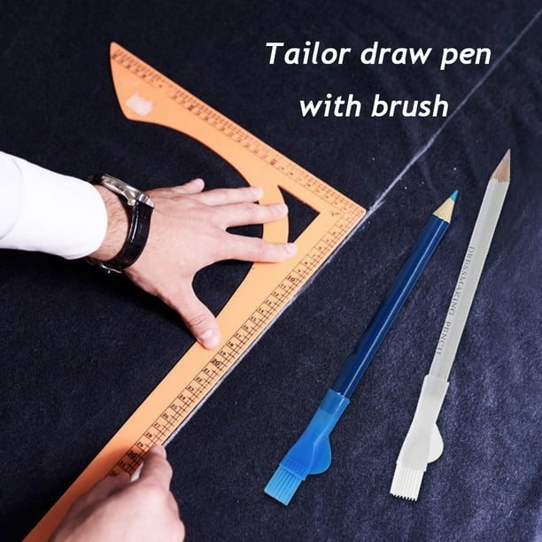 Clairlio 2pcs Erasable Tailor Chalk with Brush Fabric Pencil Clothes ...