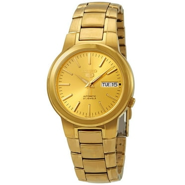 Seiko 5 Automatic Gold Dial Yellow Gold-tone Men's Watch SNKK38J1 ...