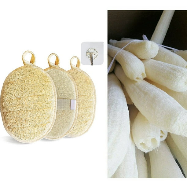 3pc Natural Loofah Body Scrubber Bath Exfoliating Sponge Soft Shower