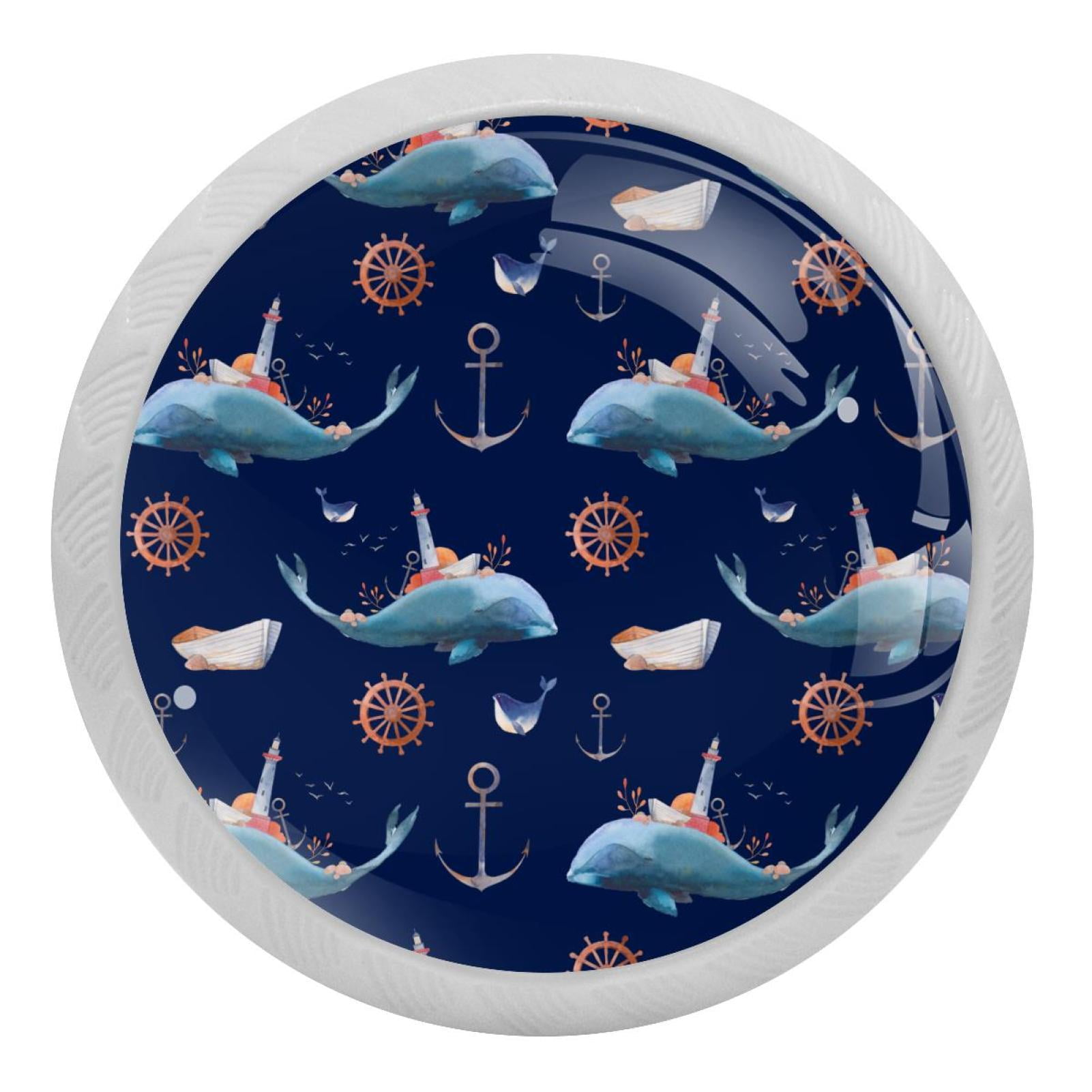 4PCS Round Whale Cabinet Fluorescence Knob Glowing in the Dark ...