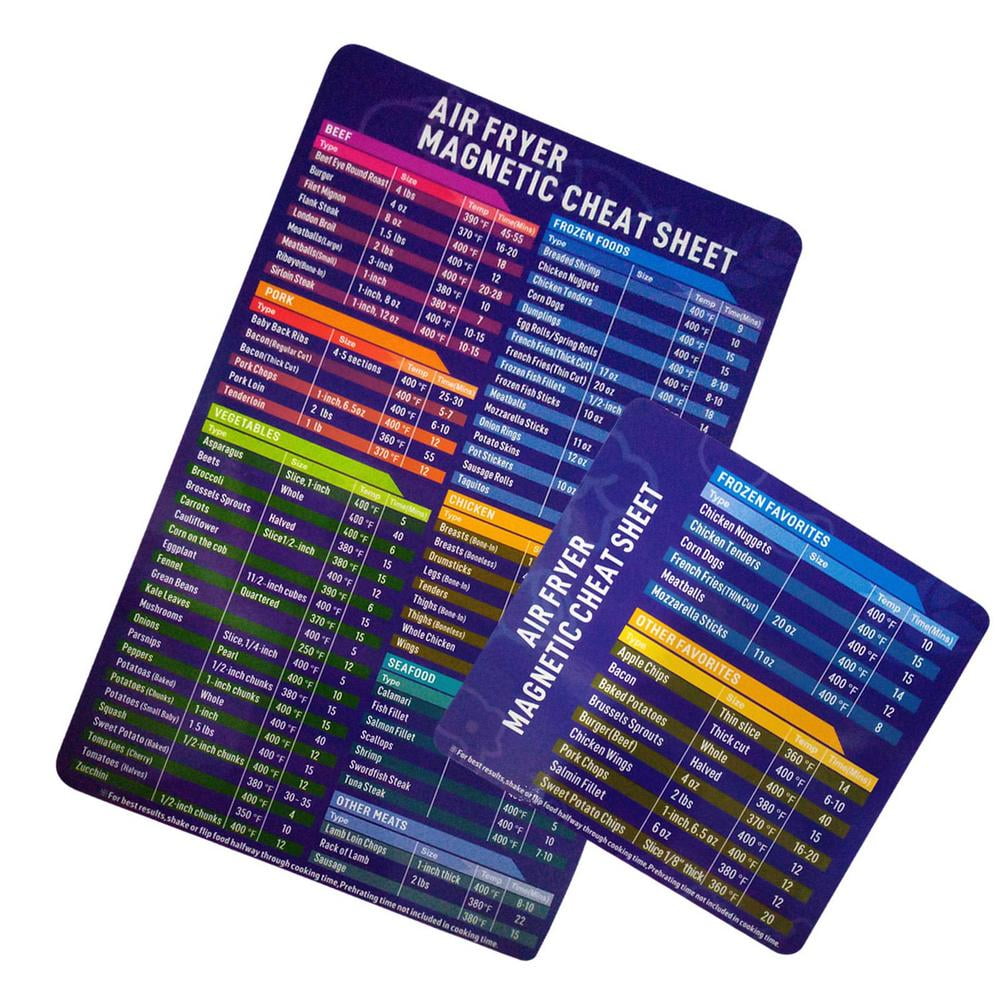 Tohuu Cooking Times Chart Magnetic Cooking Times Chart 2 Magnet Sheets ...