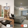 DuMaiWay 36" Combo Chandelier Ceiling Fan, Crystal Retractable LED 4 ...
