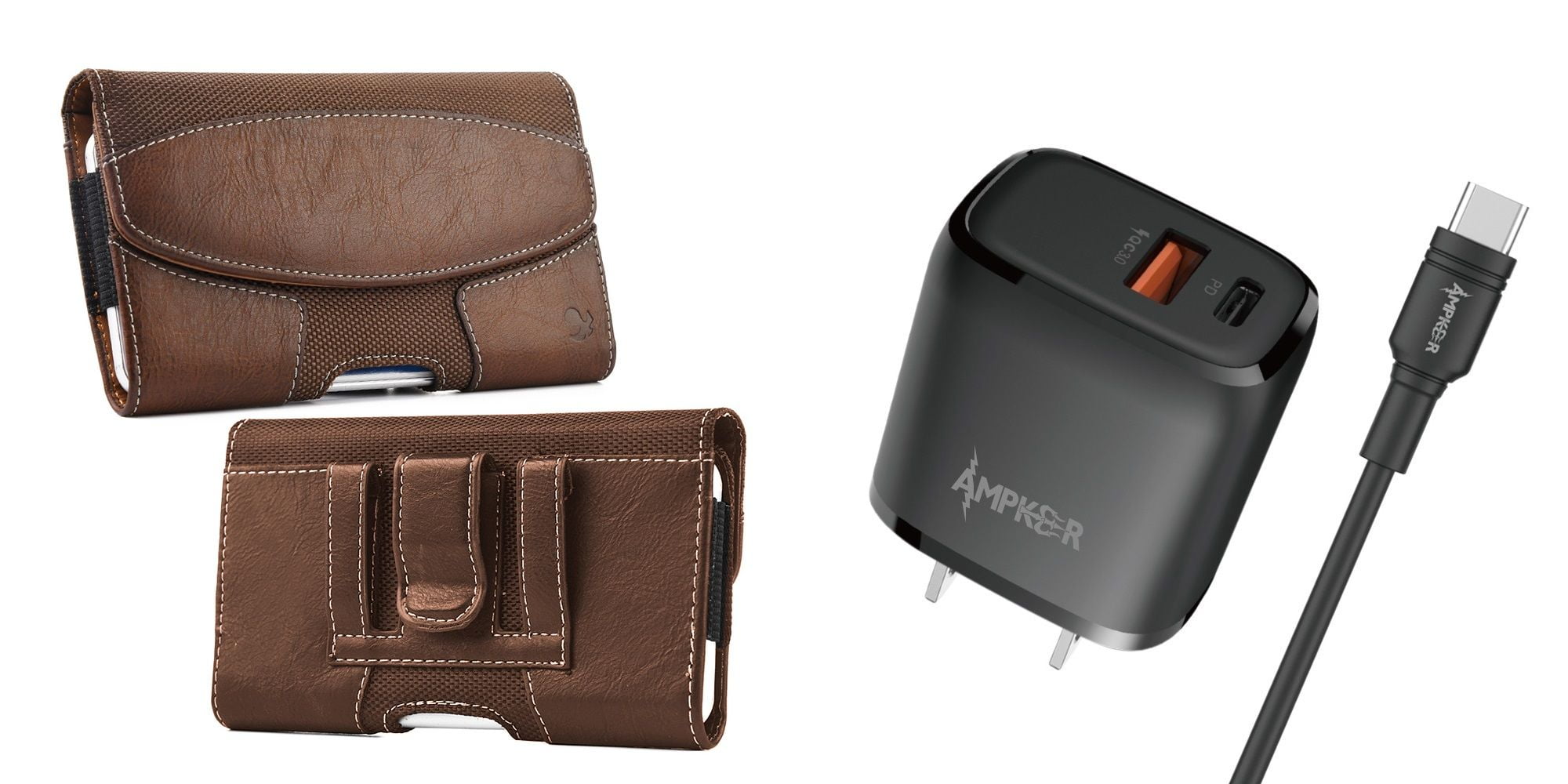 Wall Charger and Holster Bundle for OnePlus 10T 5G: Nylon PU Leather ...