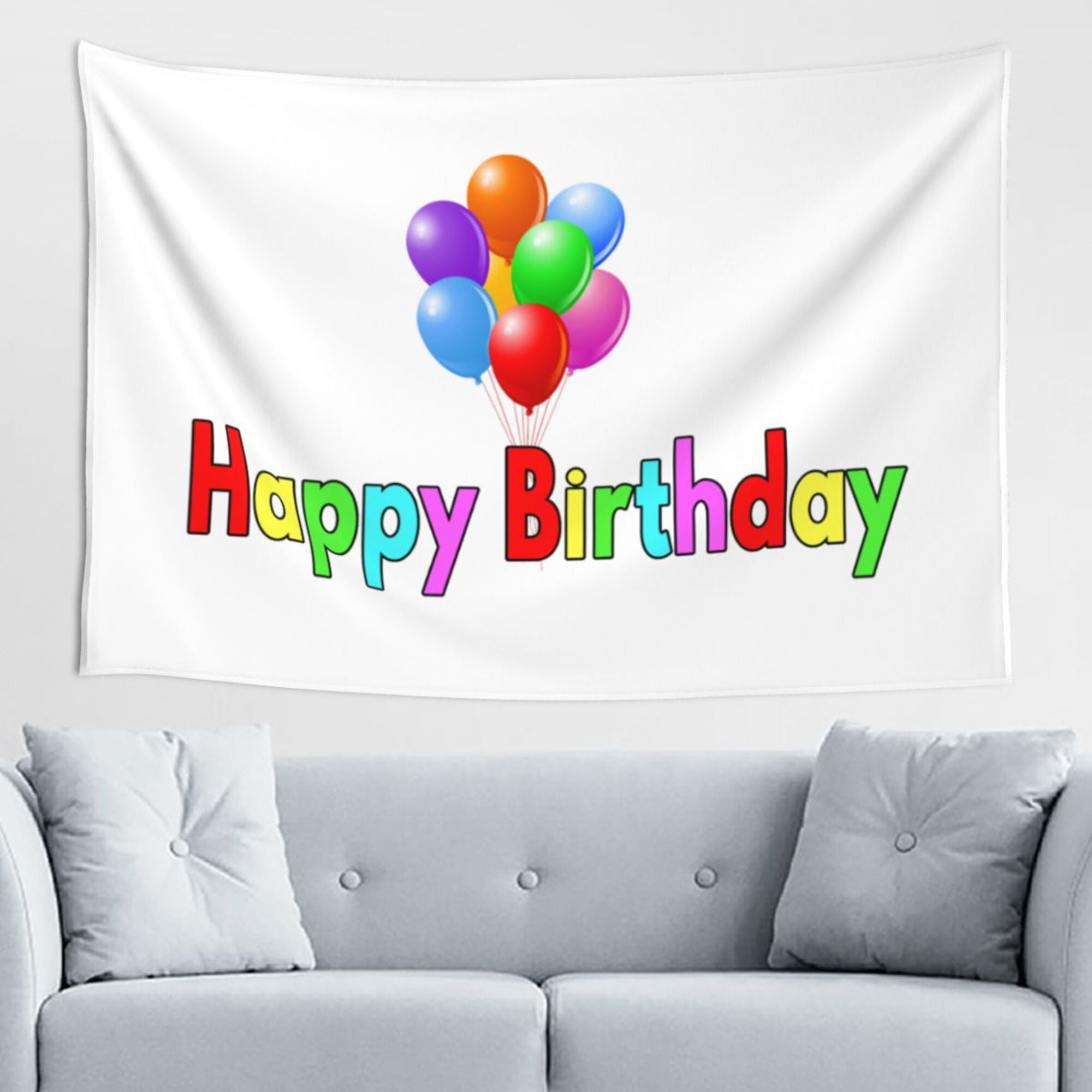 Happy Birthday Balloons Tapestry, Congratulations Wall Hanging ...