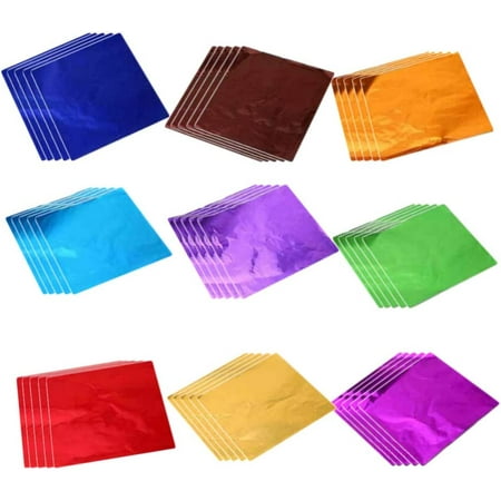 900Pcs Metallic Foil Paper Sheets Aluminum Foil Paper Wrap Candy ...