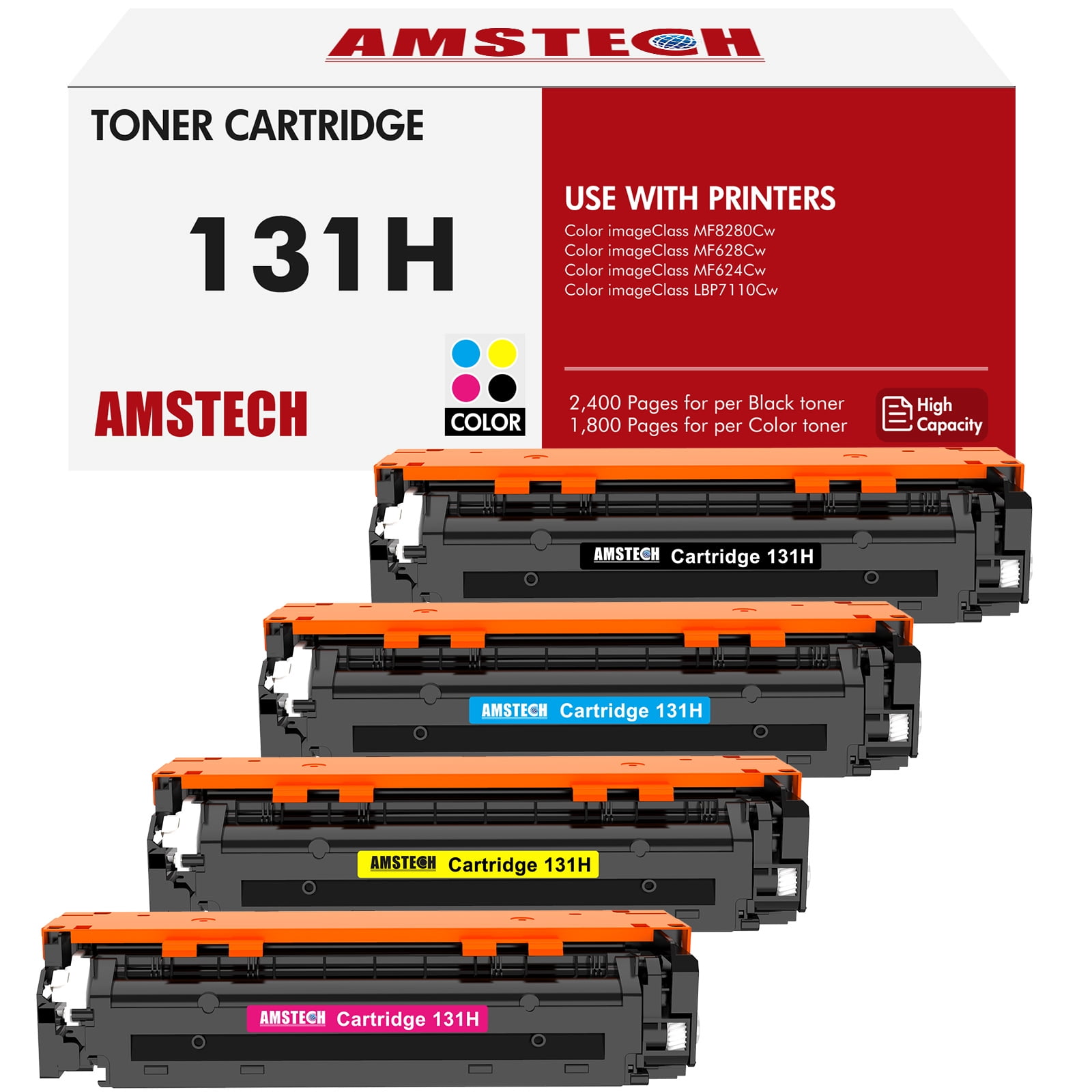 Amstech Compatible Toner for Canon 131 131IIK 131C 131Y 131M imageClass ...