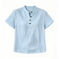 Casual Shirts for Women Summer Short Sleeve Henley T-Shirts Button ...