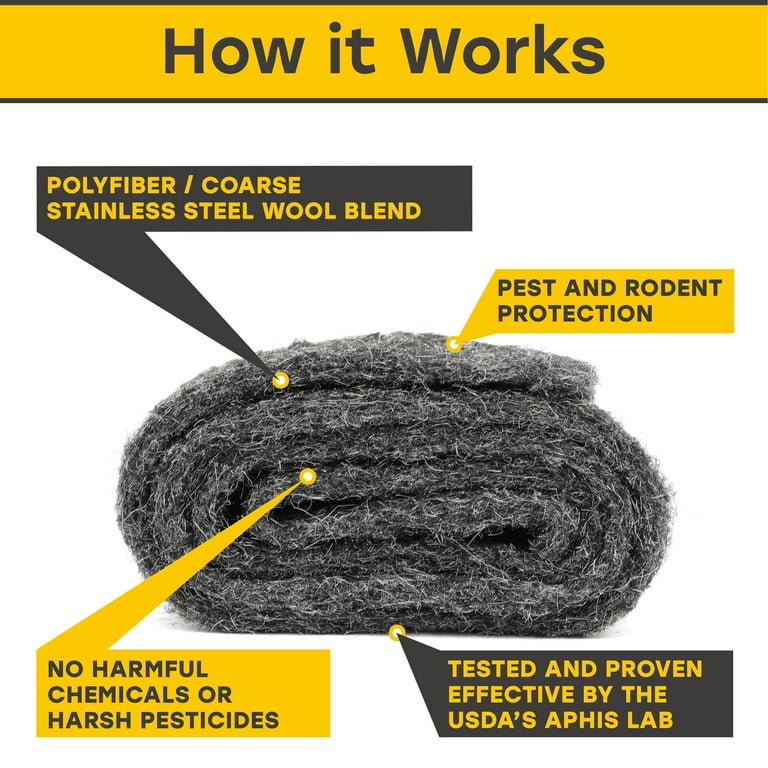 Xcluder Stainless Steel Wool Rodent Control Fill Fabric,, 54% OFF