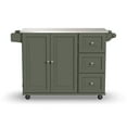 Homestyles Dolly Madison Solid Wood Kitchen Island Cart in Sage Green ...