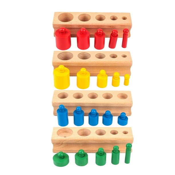 TISHITA 4 Pieces Montessori Toy Knobbed Cylinders Blocks Socket for ...