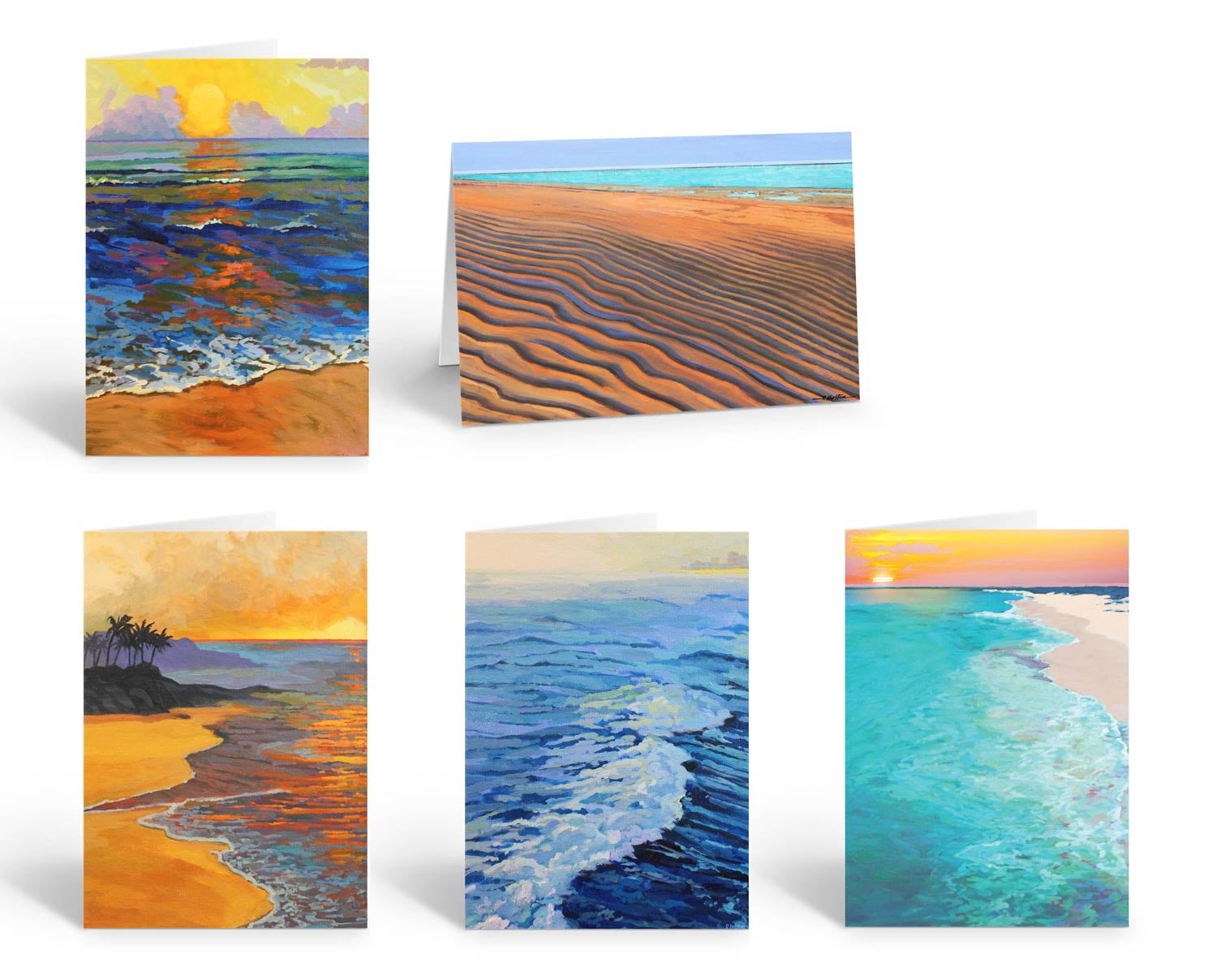 Beautiful Assorted Beach Note Cards - 10 Blank Beach Note Cards with ...