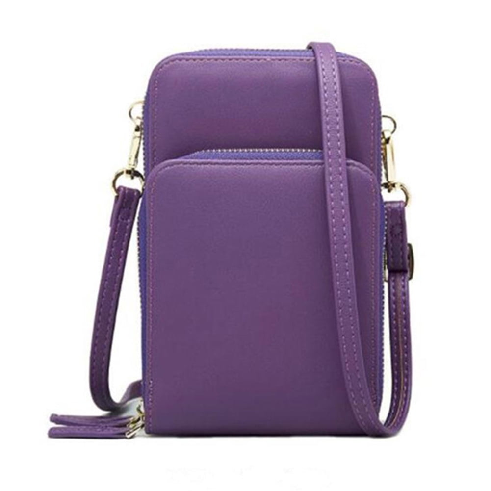 Women Multi Pockets Zippers Mini Shoulder Bag Crossbody Phone Pouch ...