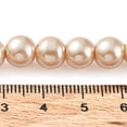 Baking Painted Pearlized Glass Pearl Round Bead Strands Moccasin 8~9mm ...
