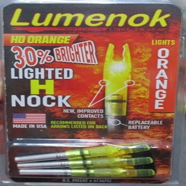 Lumenok H Style 6mm HD Orange Lighted Arrow Nock 3 Pack NEW - Walmart.com