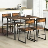 Costway 5 Piece Dining Table Set Industrial Rectangular Kitchen Table ...