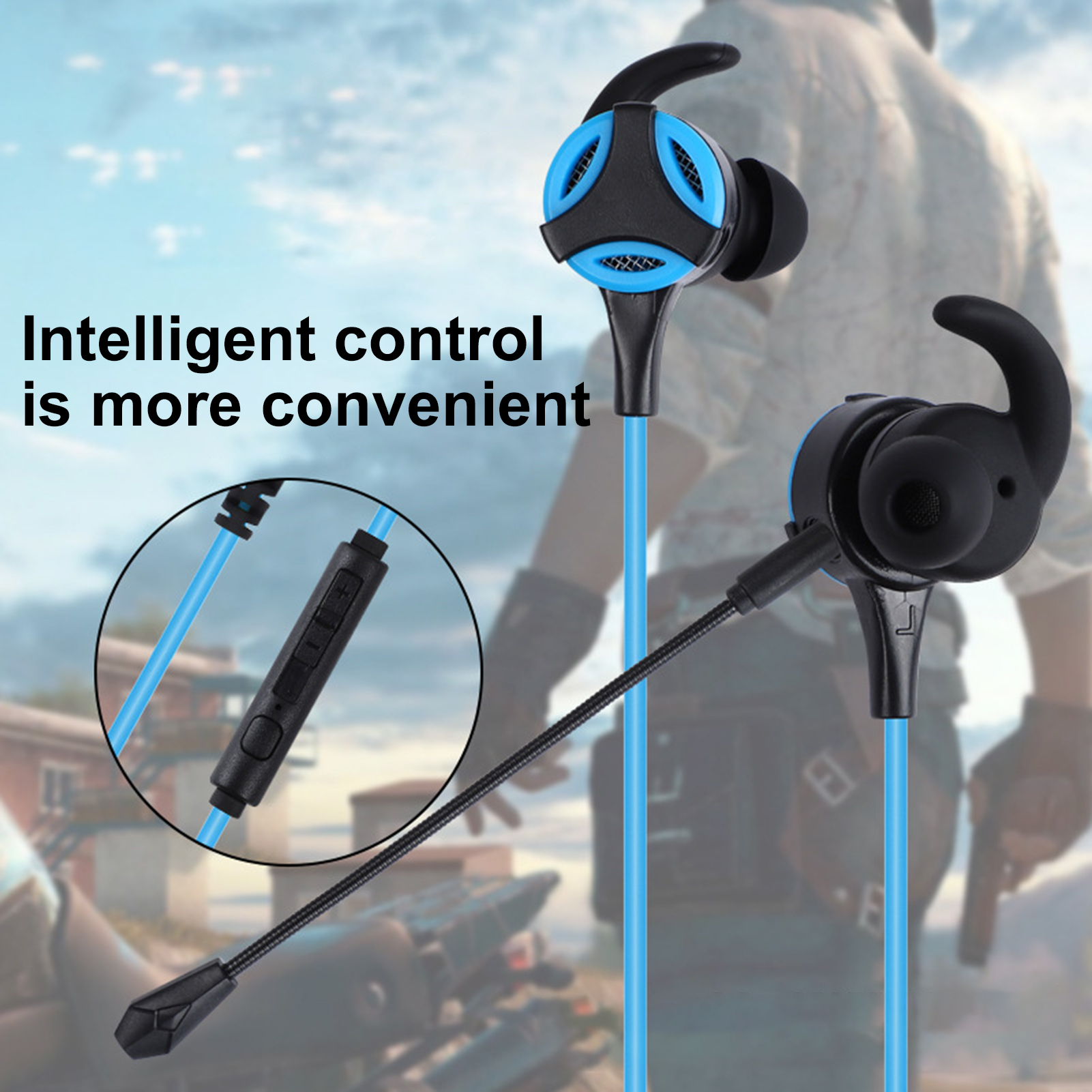 Anvazise Portable In-ear ABS Volume Control Wired Gamer Earphone Gaming ...