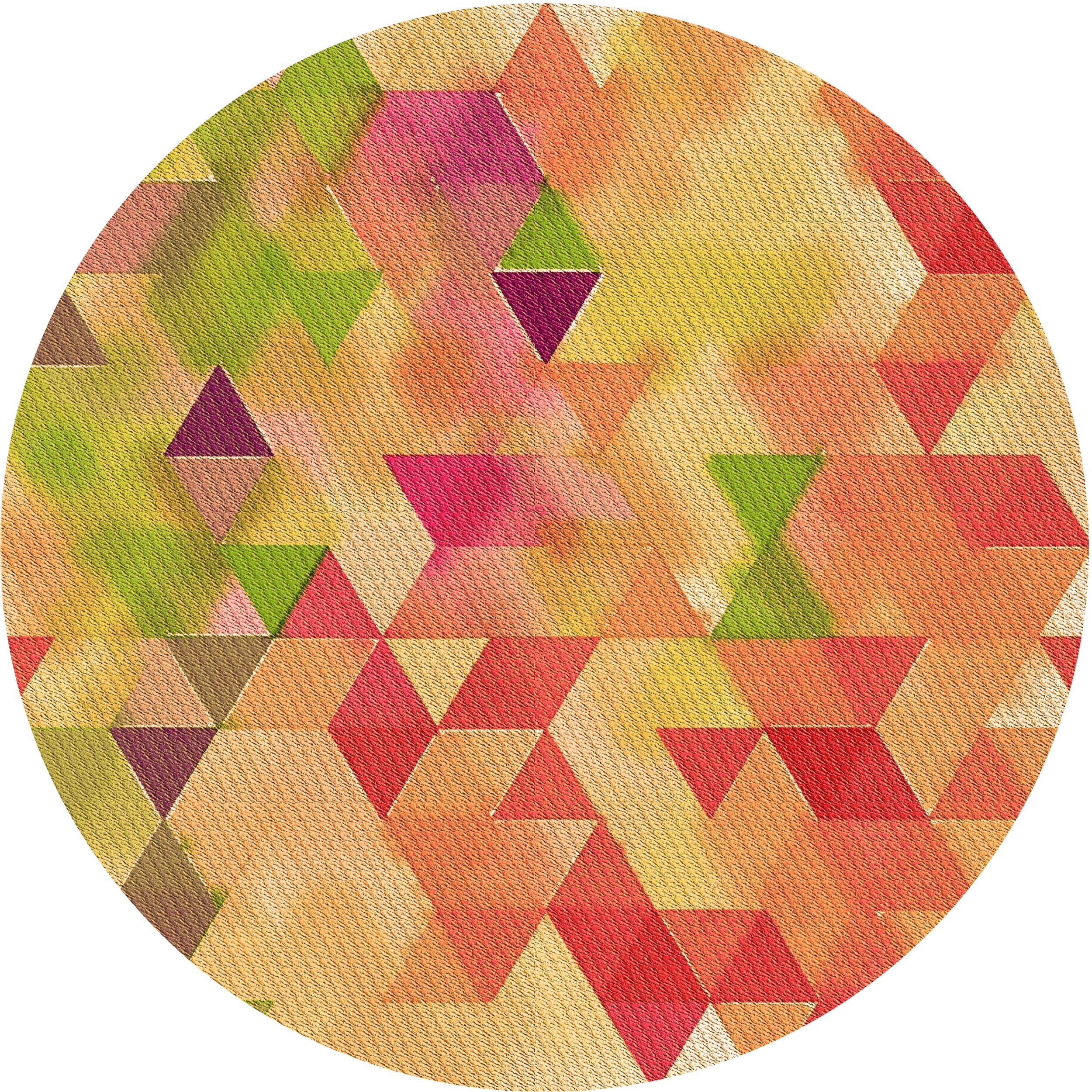 Ahgly Company Indoor Round Patterned Beer Orange Area Rugs, 8' Round ...