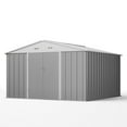 Patiowell 10'x10' Outdoor Storage Shed, Metal, Sloping Roof, Double ...