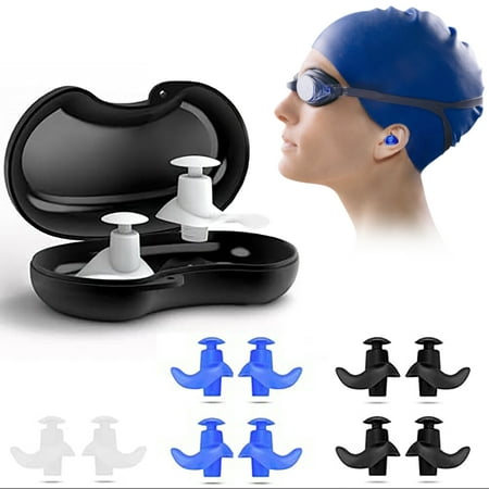 Swimming Earplugs, 6-Pairs Pack Waterproof Reusable Silicone Swimming ...