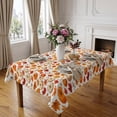 Autumn Botanical Pumpkin Table Cloth 60x84in, Waterproof Rectangle ...