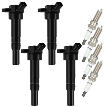 Set of 4 UF652 Engine Ignition Coils & Spark Plugs for Hyundai Kia ...