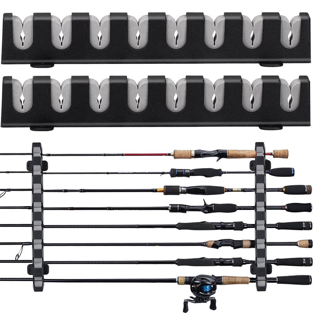 8 Fishing Rod Rack Fishing Rod Holders Wall Mount Horizontal Holder ...
