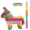 "JBee Ctrl Rainbow Donkey Pinata with Bat and Blindfold for Parties (14 ...