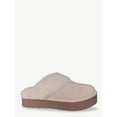 Joyspun Women's Suede Platform Clog Slippers - Walmart.com