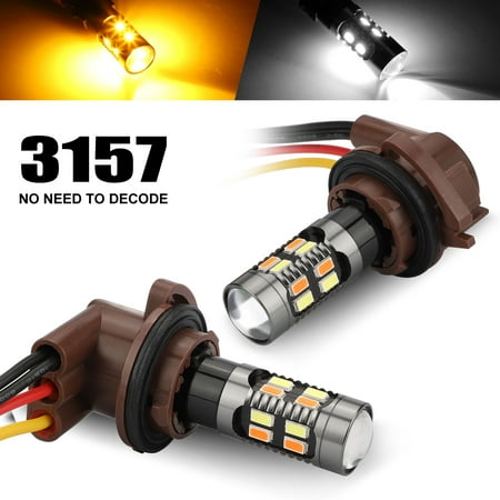 Anti Hyper Flash 3156 3157 Dual Color Switchback LED Amber Turn Signal ...