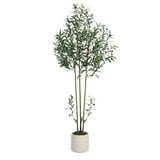6 Feet (72'') Artificial Olive Tree Fluffy Plants Indoor for Home ...