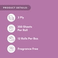 Eco-friendly 100% bamboo fiber three-ply toilet paper, unscented, 24 ...
