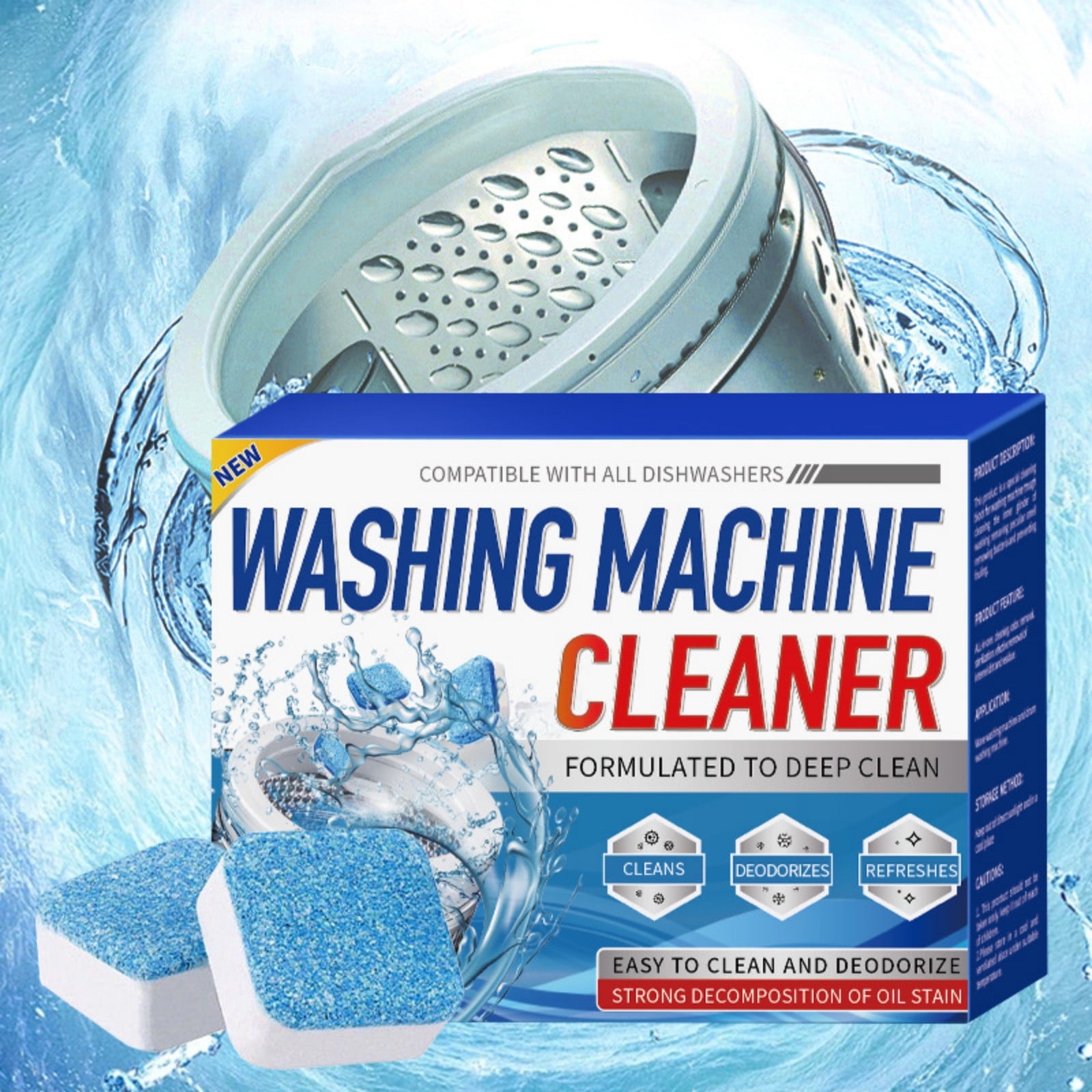 Washing Machine Cleaner,12 Pack Washing Machine Cleaner Tablets, 2025 ...