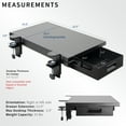 VIVO Black Premium Clamp-on 24" x 14" Desk Extension with Storage ...